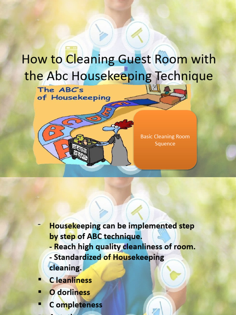 How To Cleaning Guest Room With The ABC Housekeeping | PDF