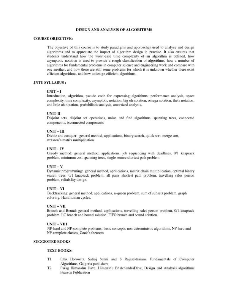 Daa Unit Wise Ques | PDF | Time Complexity | Dynamic Programming Daa Unit Wise Ques | PDF | Time Complexity | Dynamic Programming