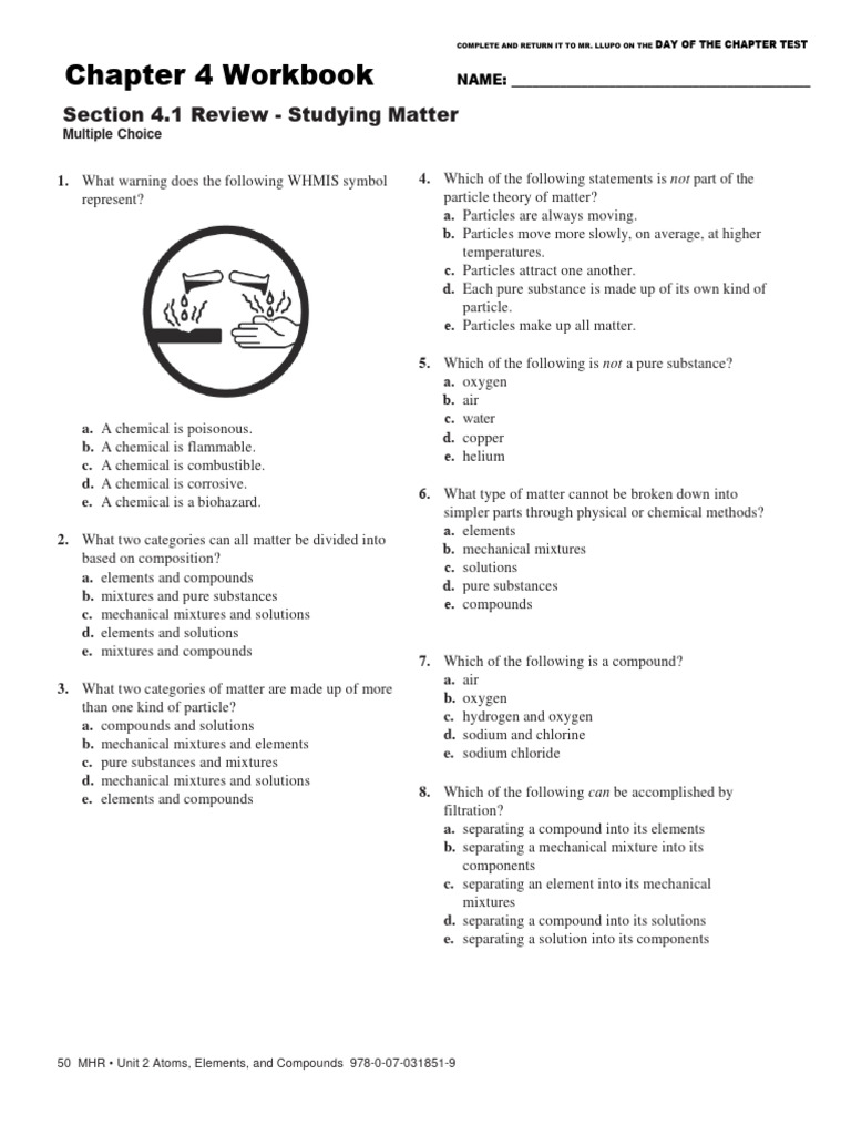 Matter Review: Atoms, Elements, Compounds | PDF | Chemical Substances ...