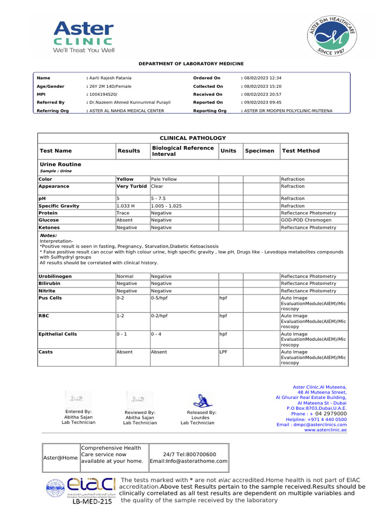 Urine Routine Test Report Summary | PDF | Spectrophotometry | Laboratories