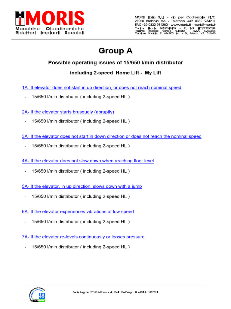 Instructions For Regulations Distributor 15 650 | PDF | Valve | Elevator