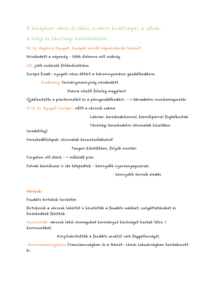 A középkori város és lakói | PDF