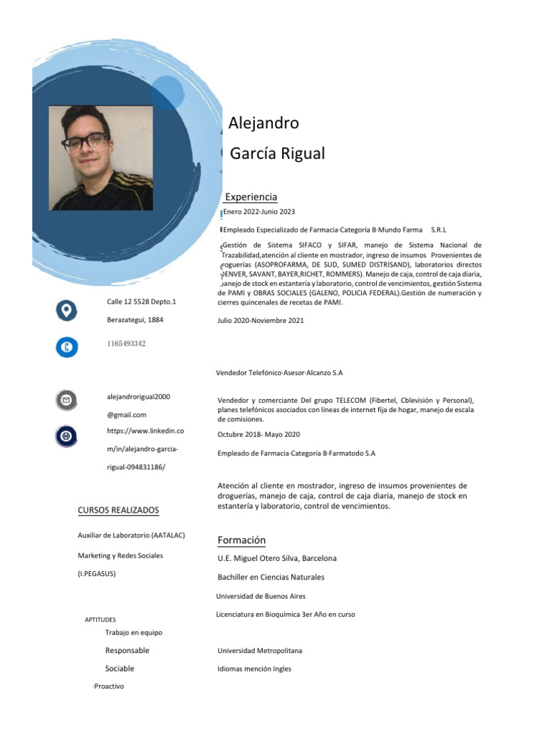 CV Alejandro Garcia | PDF | Argentina