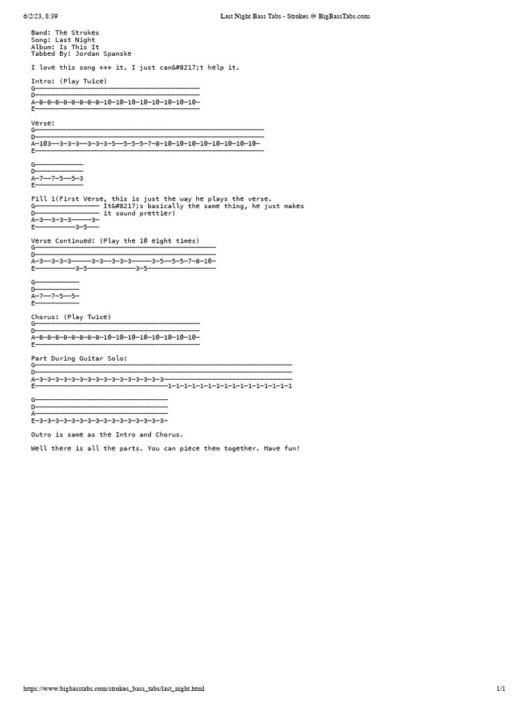 The Strokes - Last Nite v2 | PDF