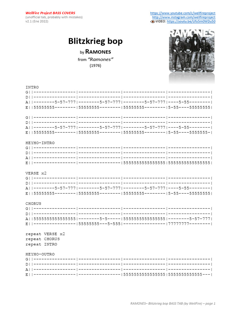 Ramones - Blitzkrieg Bop | PDF