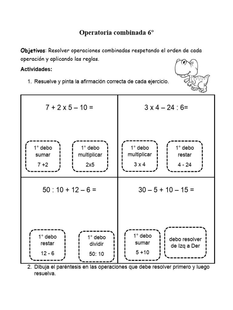 Operatoria Combinada | PDF | Multiplicación | Matemáticas