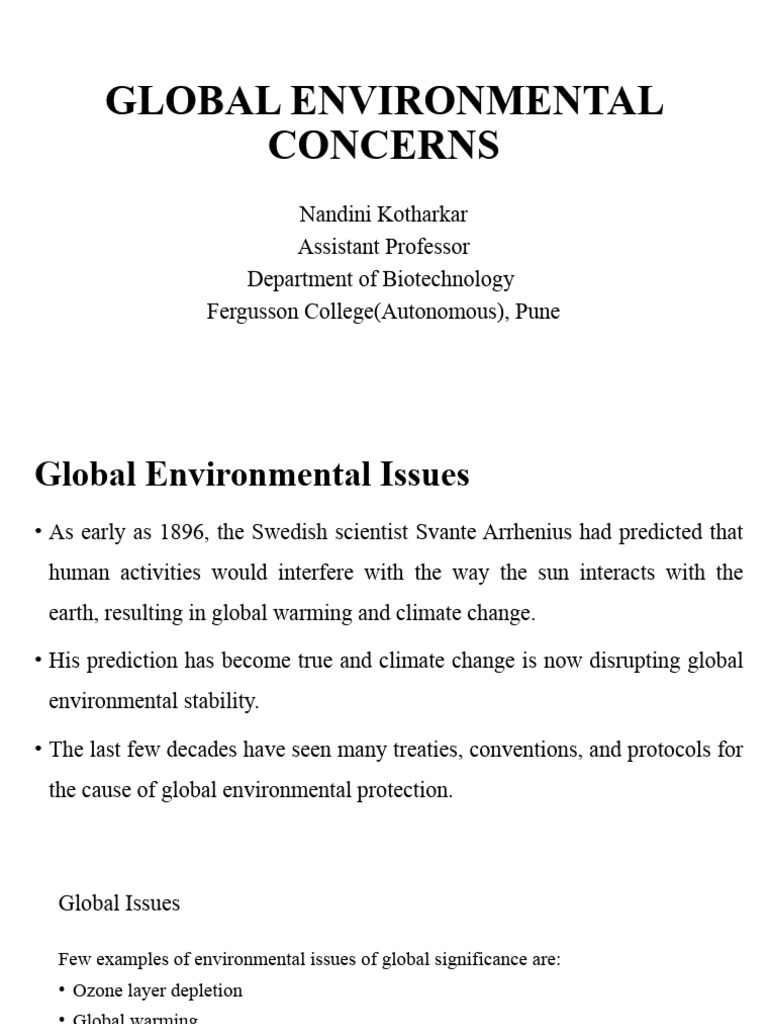 Global Environmental Concerns | PDF | Ozone Depletion | Greenhouse Gas