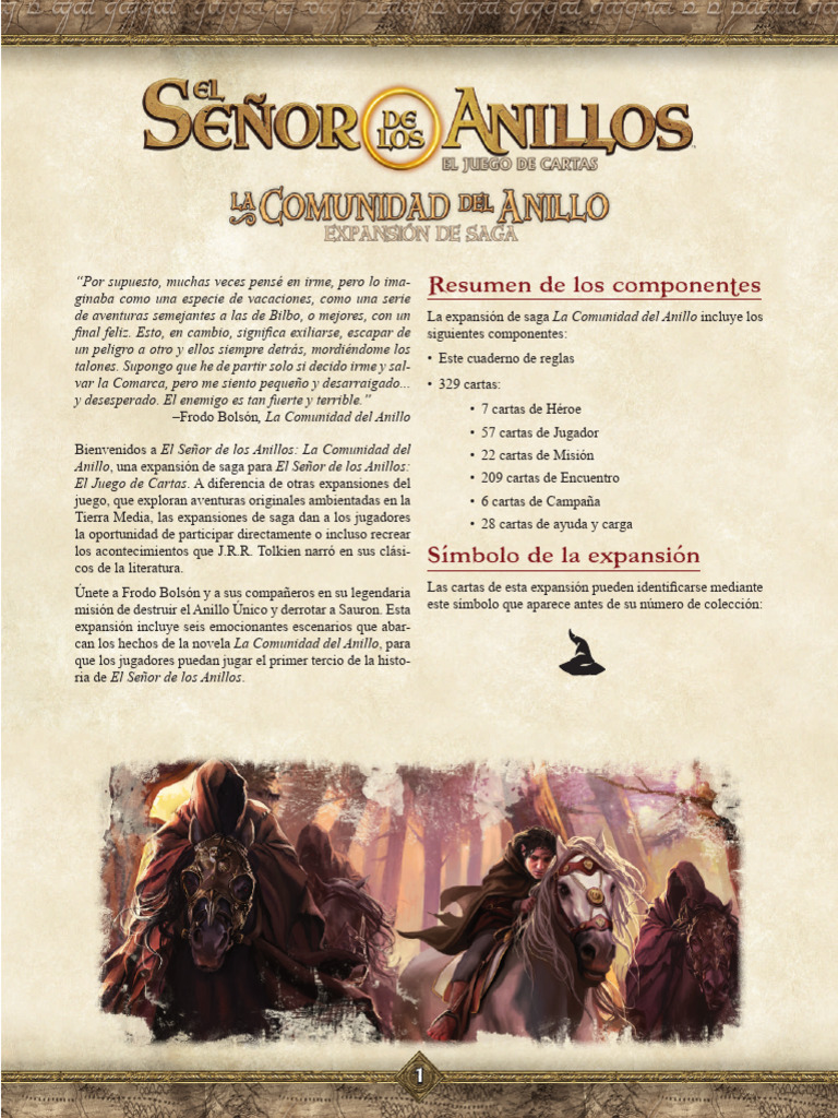 La Comunidad Del Anillo - Expansión de Saga | PDF | El Señor de los Anillos | J. R. R. Tolkien