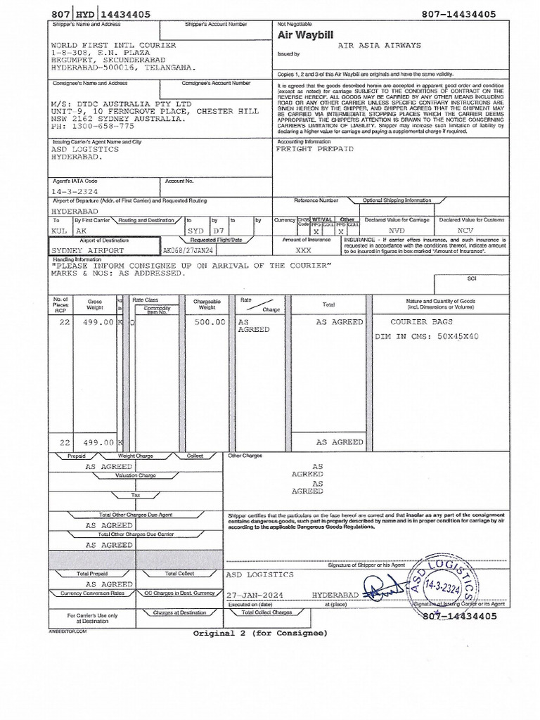 Syd 499 KGS Awb. | PDF