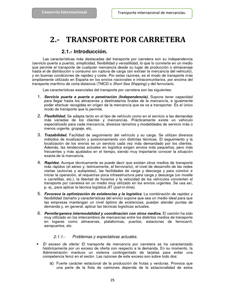 Tema 2 - Transporte Por Carretera. | PDF | Transporte | El comercio internacional