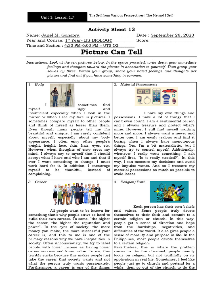 UTS- O3 Activity Sheet 13 | PDF | Faith | Knowledge