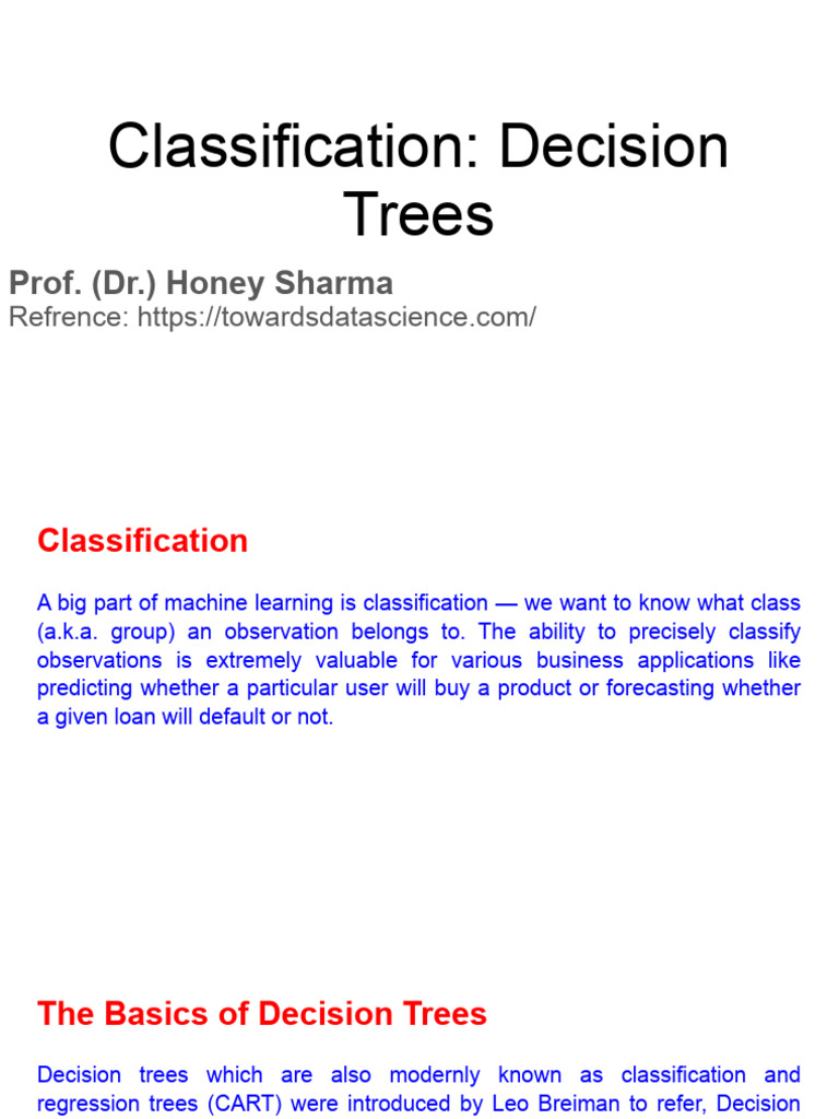Classification - Decision Trees | PDF | Statistical Classification ...