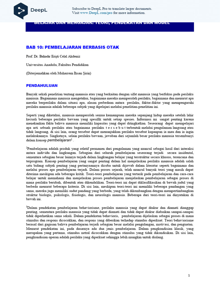 Brain Based Learning Id | PDF