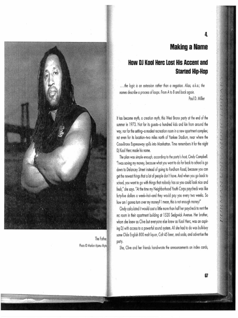 Making A Name - How DJ Kool Herc Lost His Accent and Started Hip Hop | PDF