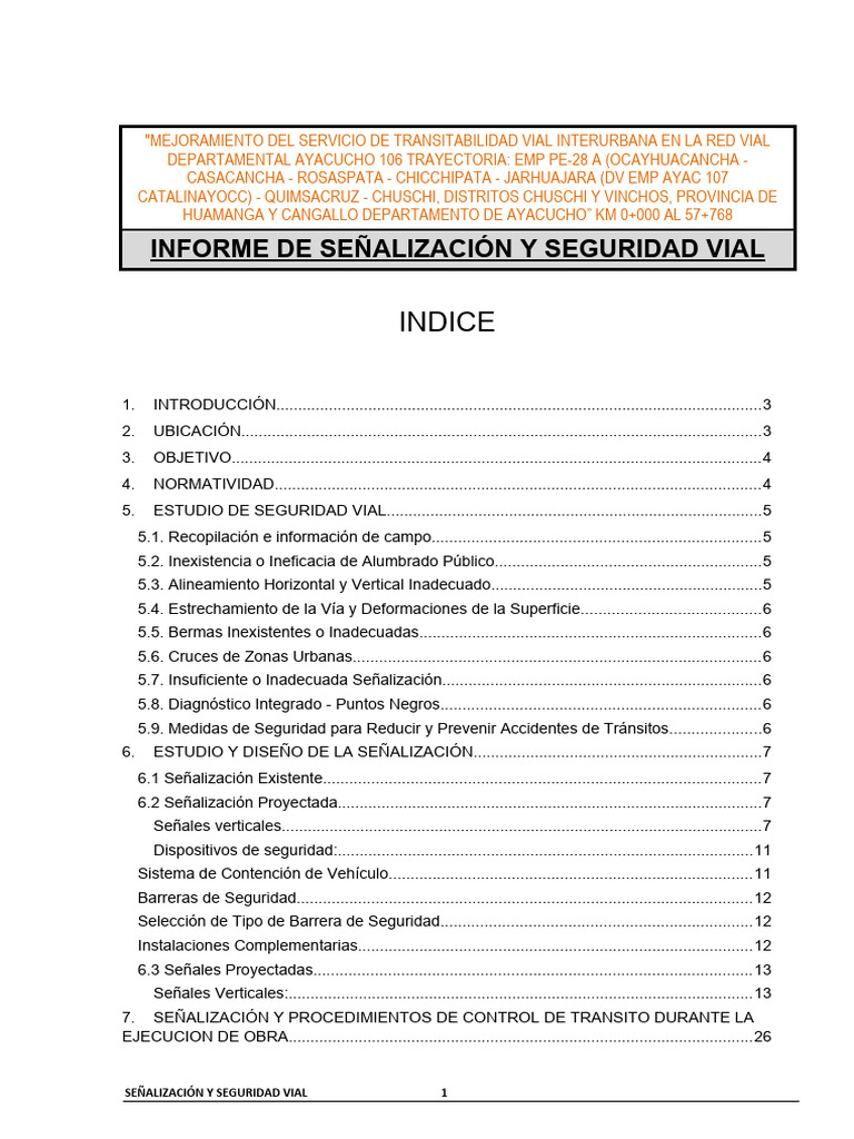 Informe Señaliz Seguridad Vial | PDF | Seguridad vial | Accidente de tráfico
