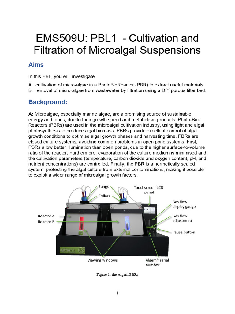 PBL1 Week1 Lab Instructions | PDF | Porosity | Filtration PBL1 Week1 Lab Instructions | PDF | Porosity | Filtration
