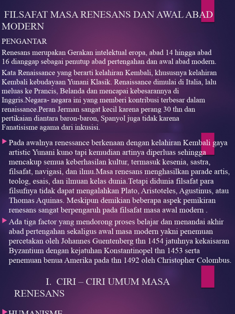 Filsafat Masa Renesans | PDF