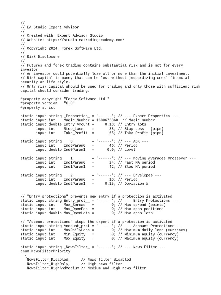 EA Studio EURUSD M15 1680673860 | PDF | Financial Markets | Computer ...
