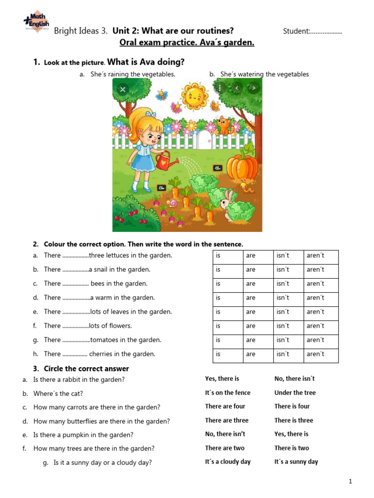 Bright Ideas 3. Unit 2 Practice | PDF | Language Arts & Discipline ...