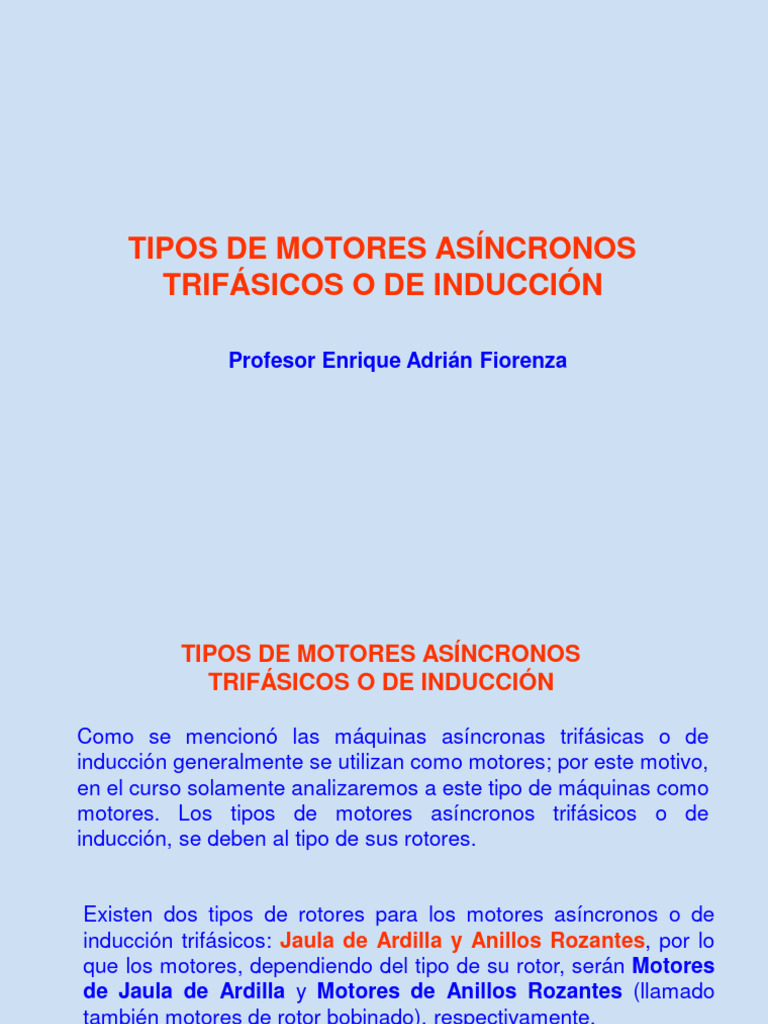 Tipos de Motores Asincronos Trifasicos | PDF | Motor eléctrico | Ingenieria Eléctrica