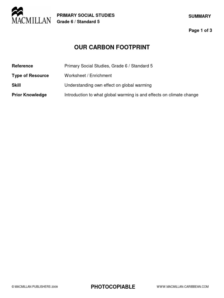 PSS Grade 6 - 9780333544181 Environment - Our Carbon Footprint ...