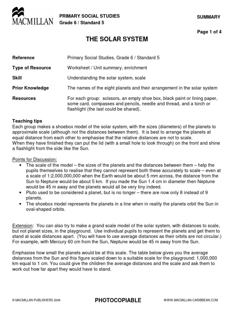 Shoebox Solar System Project Guide | PDF | Planets | Solar System