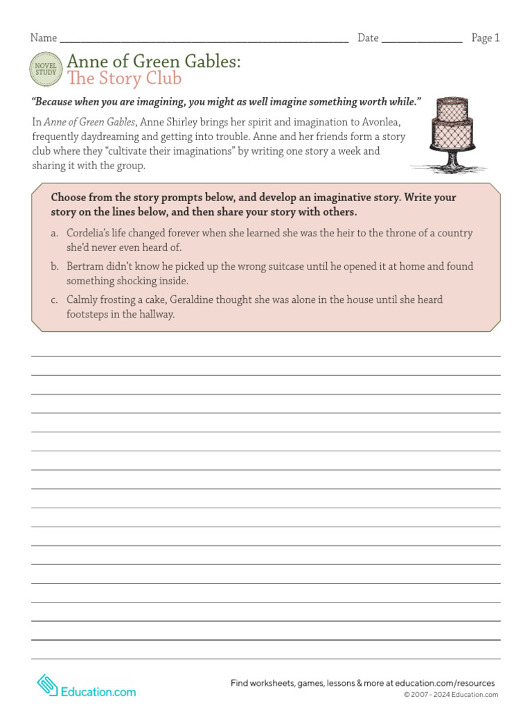 novel-study-anne-of-green-gables-the-story-club | PDF