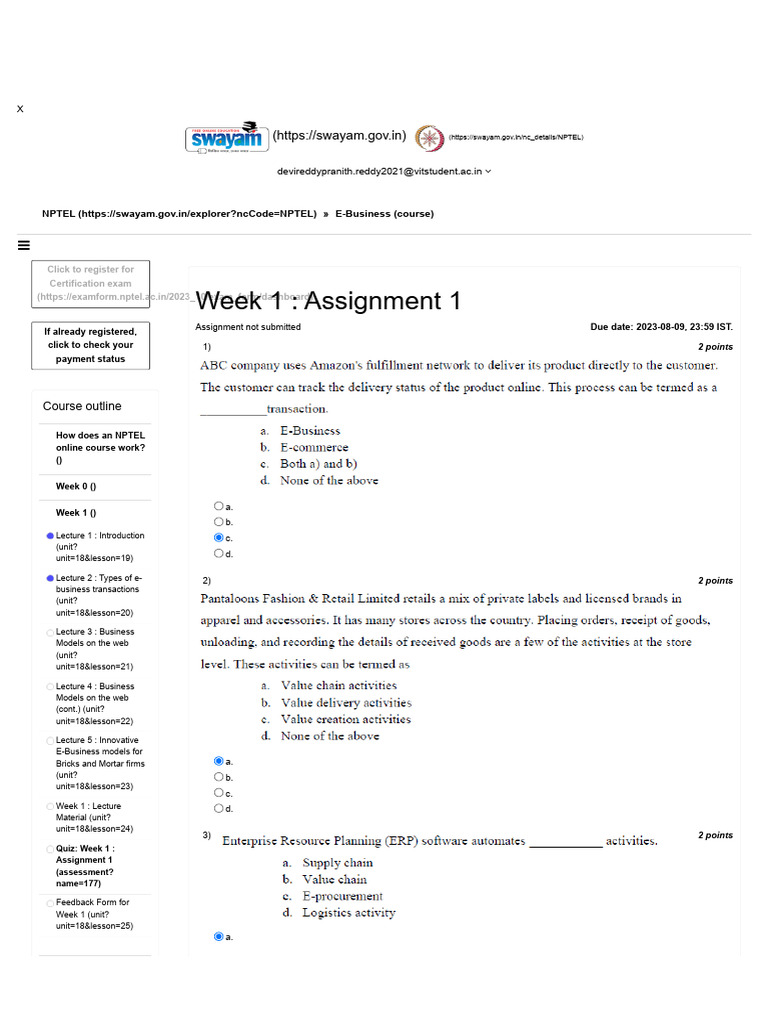 E-Business - Week 1 | PDF | Electronic Business