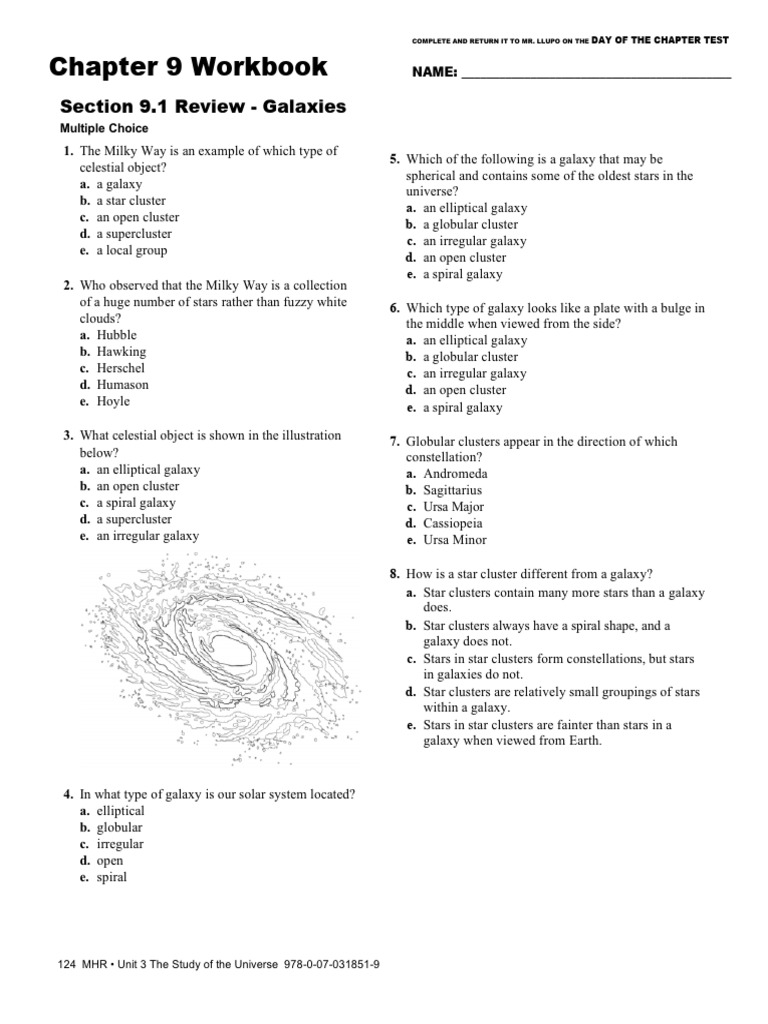 Ch9 Workbook ON Science 9 | PDF | Pluto | Milky Way