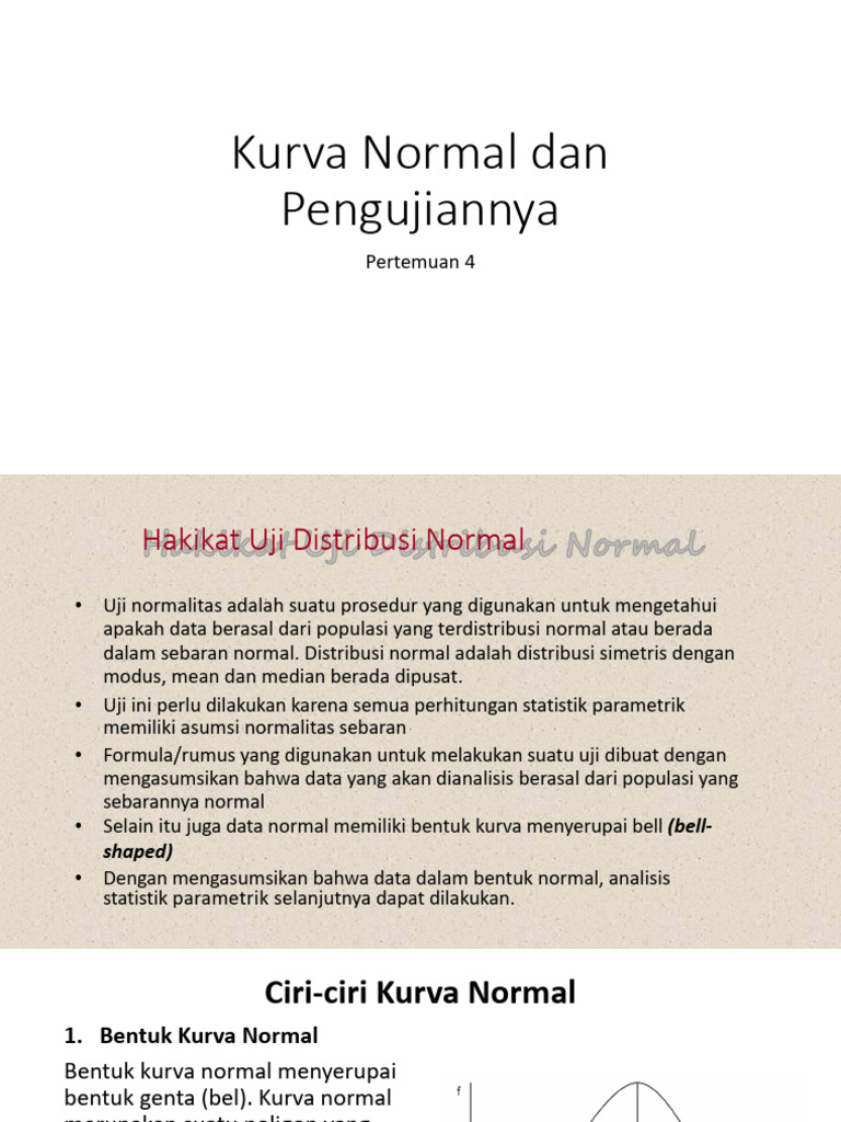 Ciri-Ciri dan Uji Kurva Normal | PDF