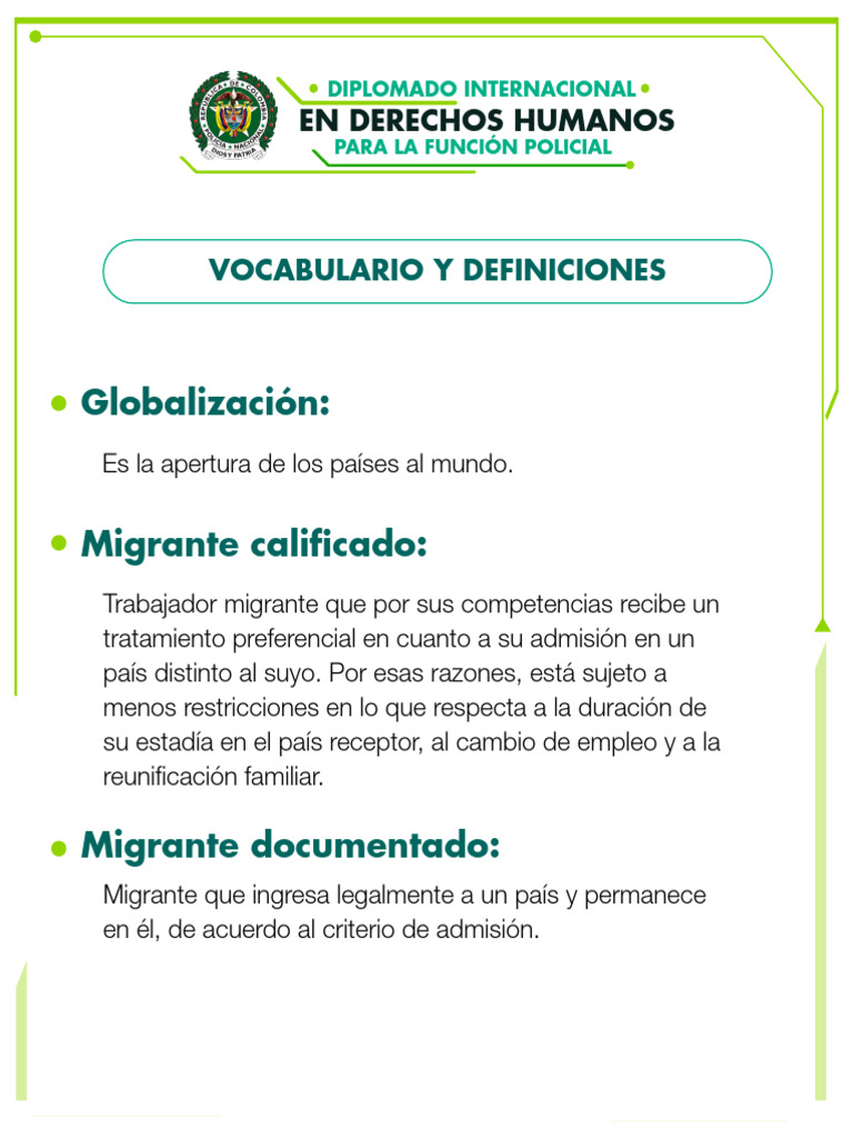 Glosario de Términos Migratorios y Derechos | PDF | Visa de viaje ...