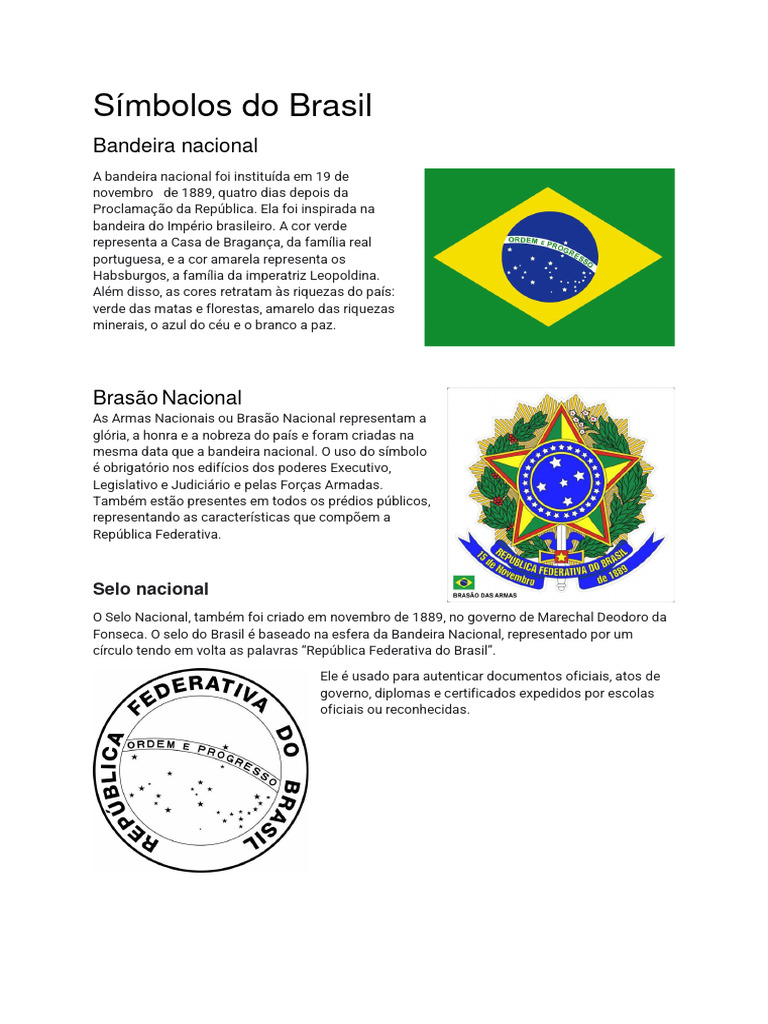 Símbolos do Brasil (1) | PDF