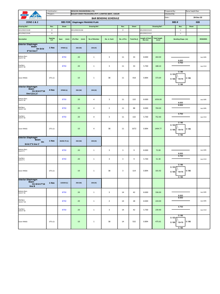 BBS-028-ZONE-01 & 02 Diaphragm | PDF | Structural Engineering | Civil Engineering