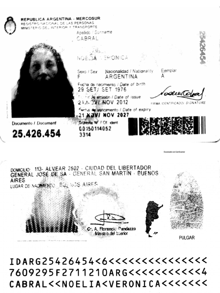 DNI NOELIA CABRAL | PDF