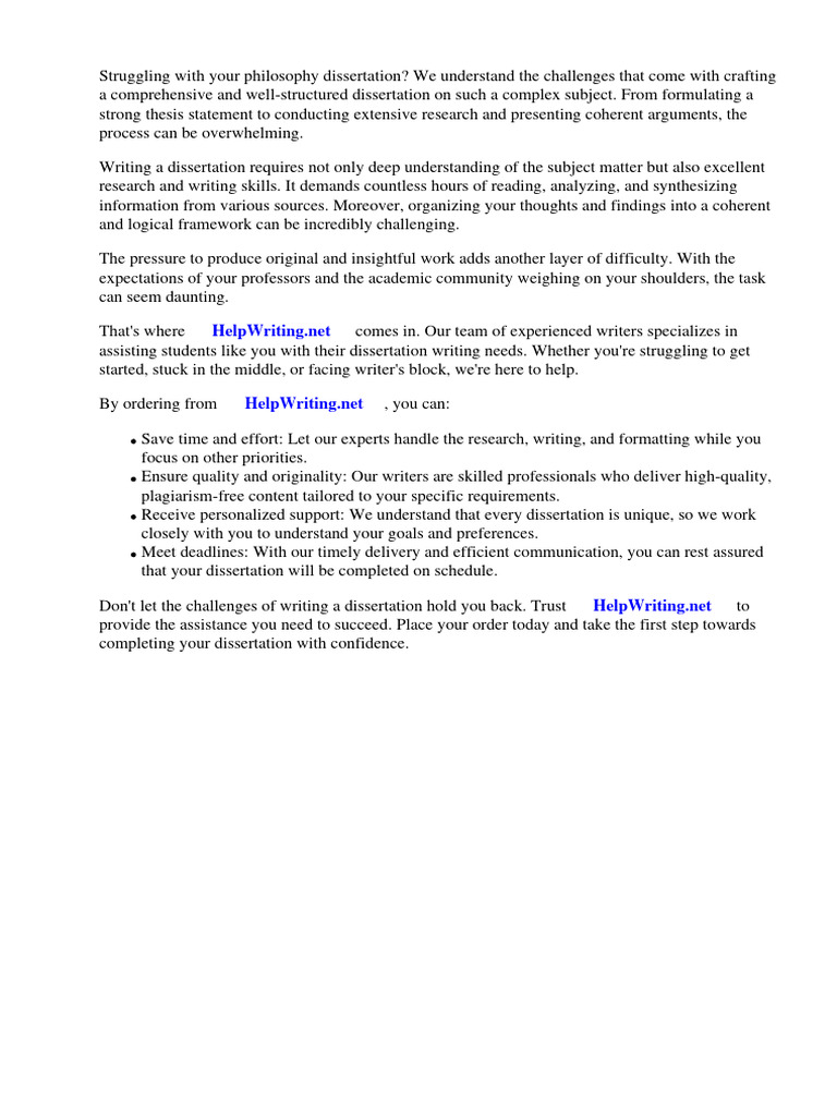 Philosophy Dissertation Writing Help | PDF | Refinancing | Scribd