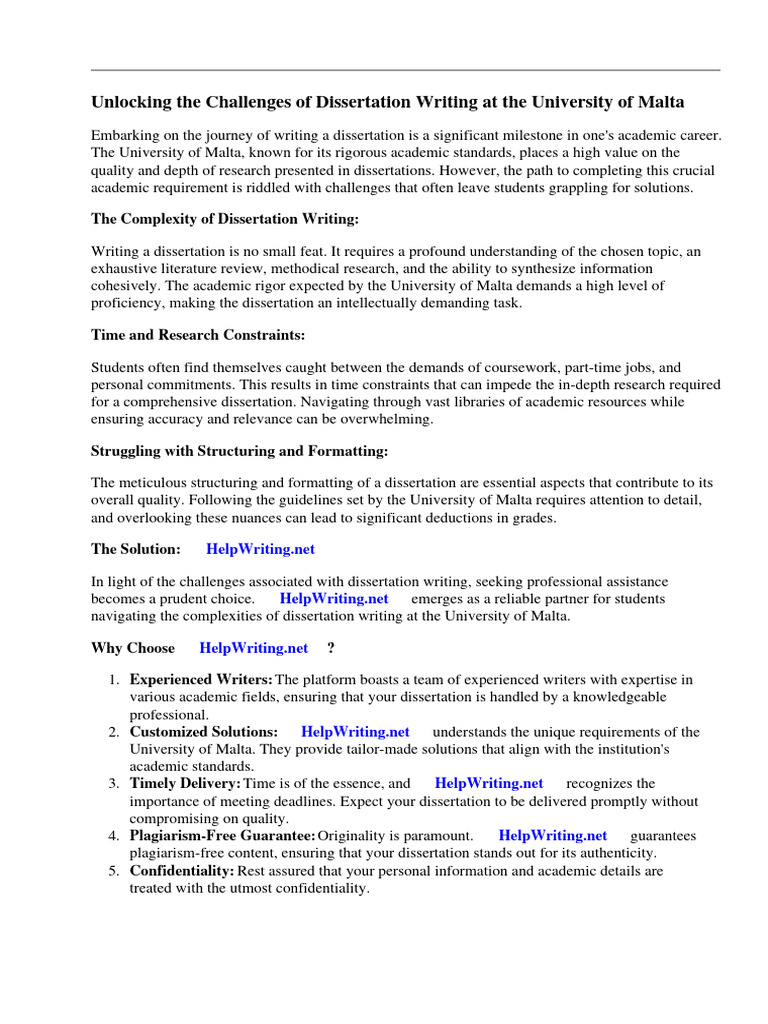 Dissertation University of Malta | PDF | Malta | Thesis