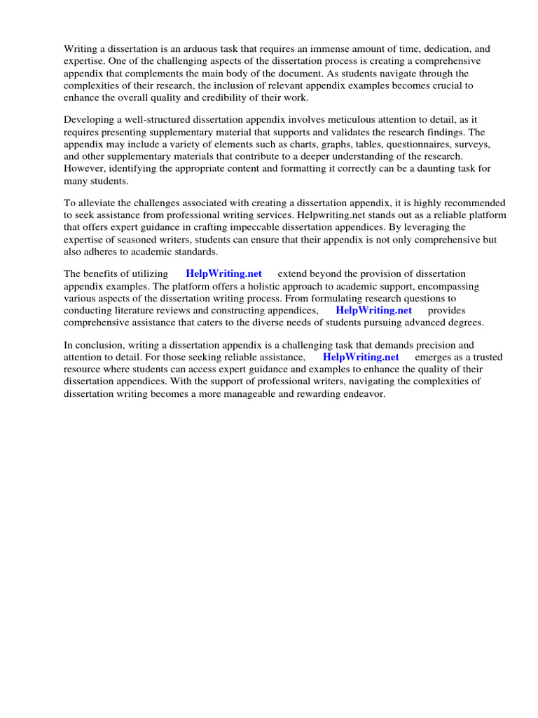 Dissertation Appendix Examples | PDF | Apa Style | Thesis