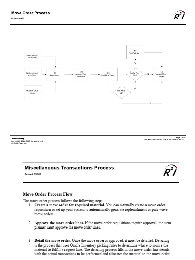 INV Move Order Process | PDF