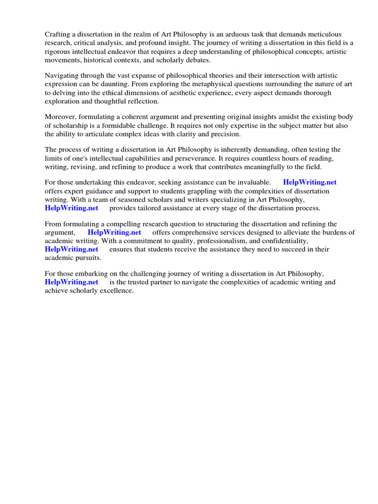 Dissertation Writing in Art Philosophy | PDF | Thesis | Liberal Arts ...