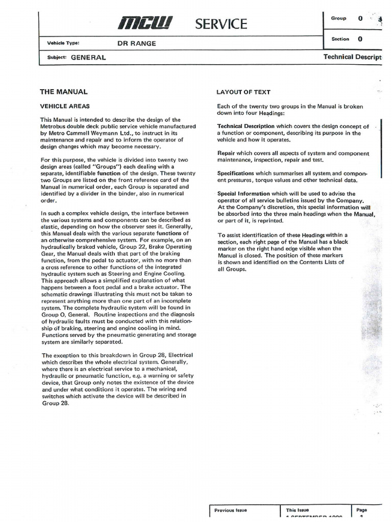 MCW Metrobus Service Book | PDF