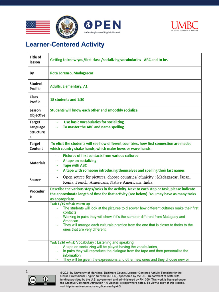 7.4 Learner Centered Activity Rota Lorenzo | PDF | Vocabulary | Learning