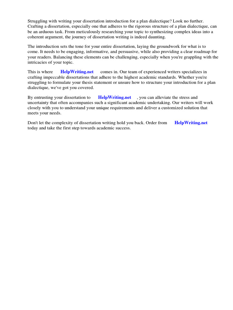 Exemple Introduction Dissertation Plan Dialectique | PDF | Thesis ...