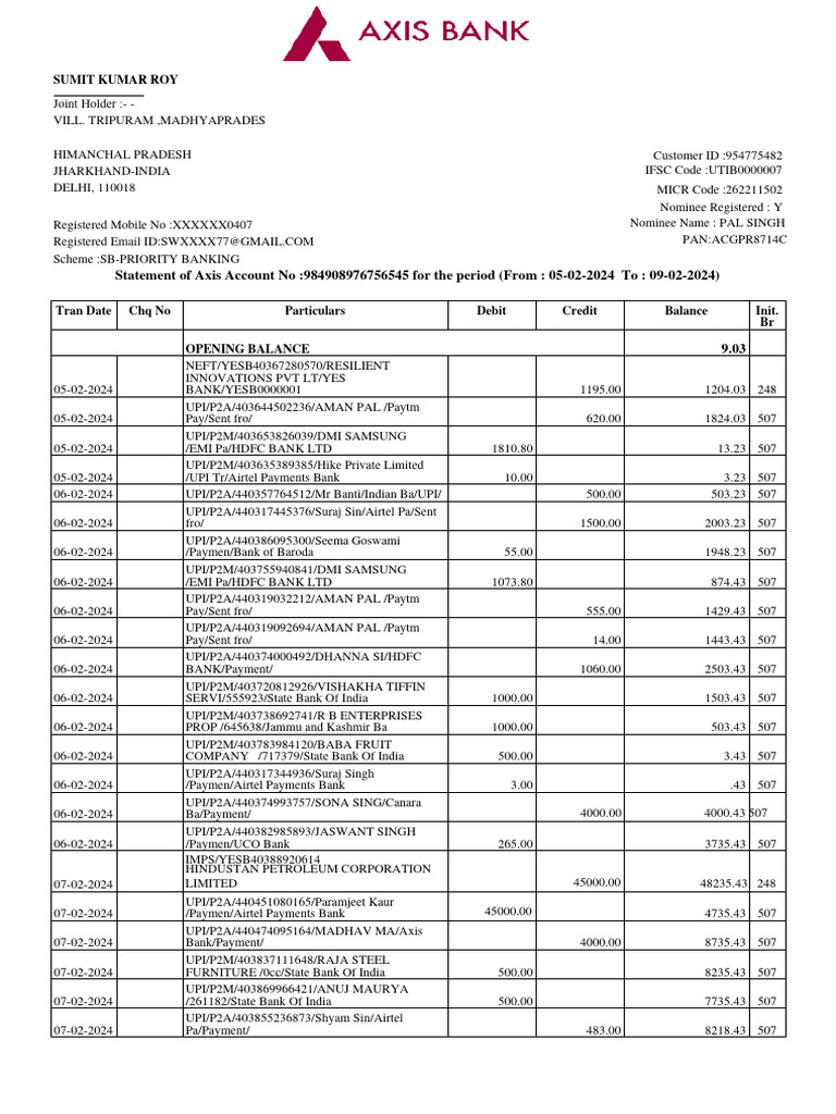 Account STMT XXXXXXX095689 | PDF | Banks | Cheque