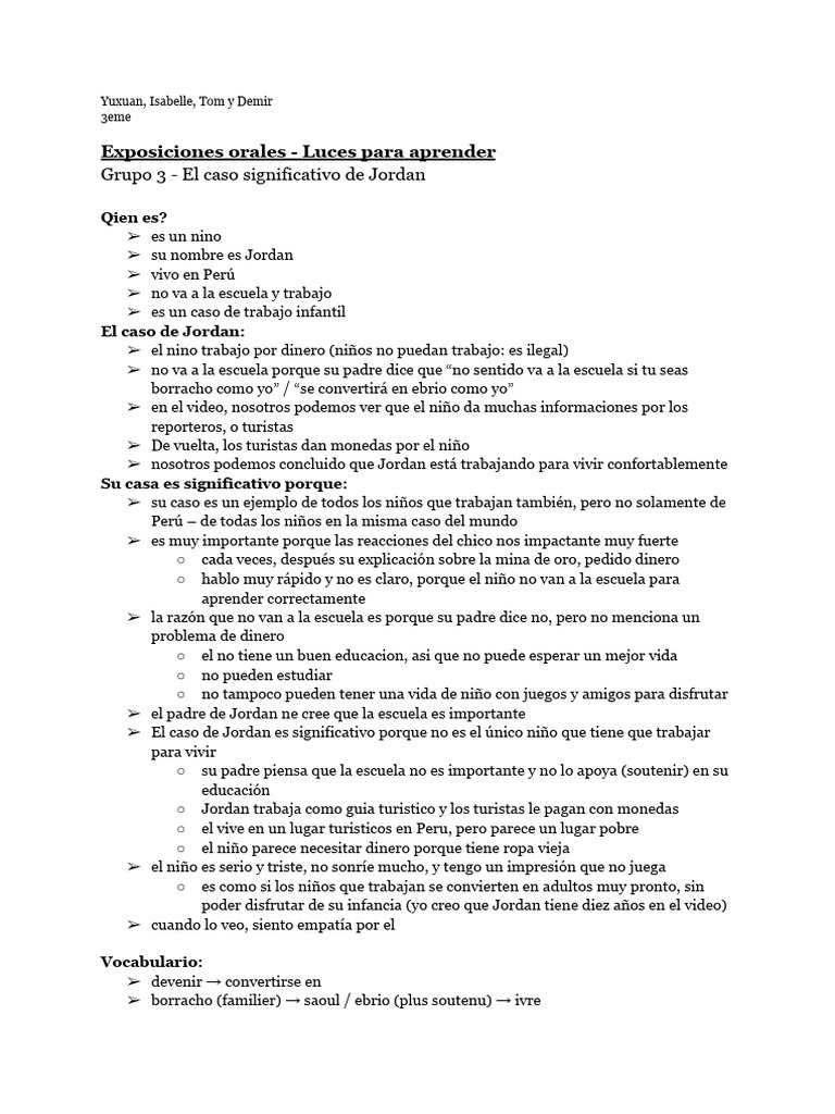 Exposiciones Orales - Luces para Aprender-2 | PDF