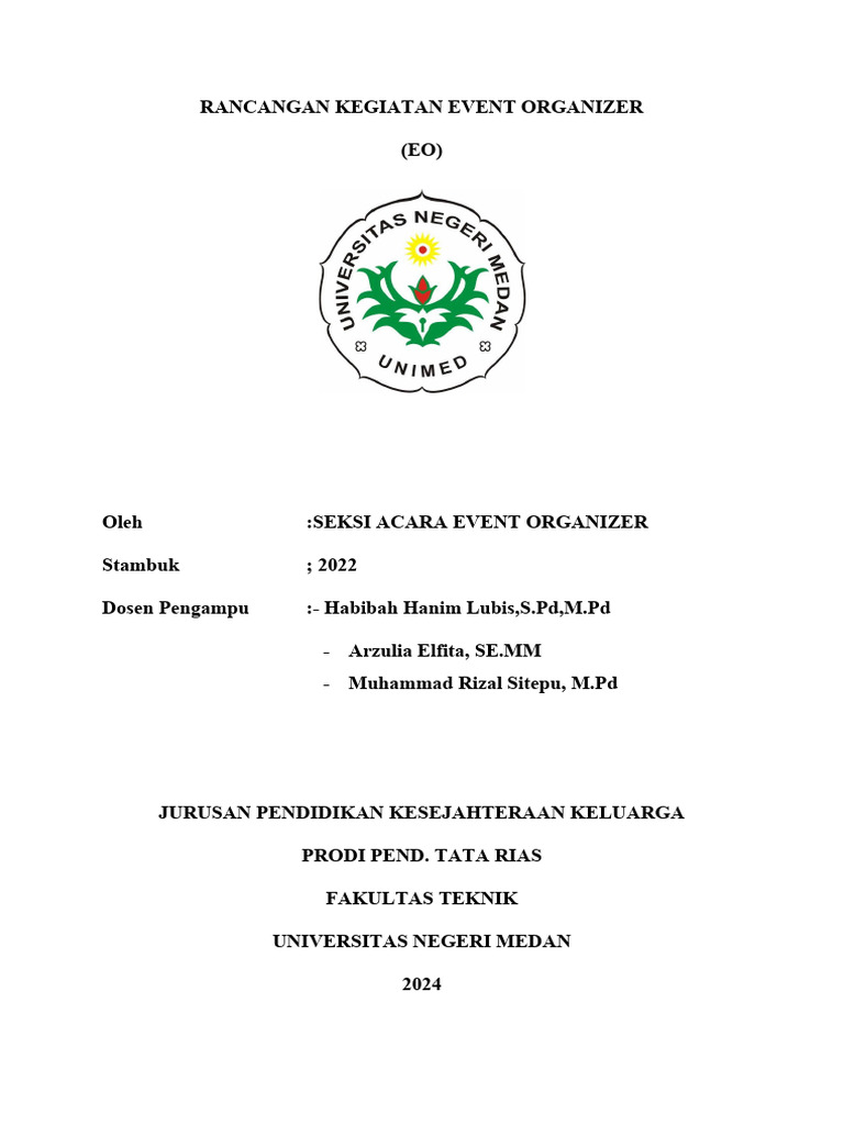 Rancangan Kegiatan Event Organizer | PDF