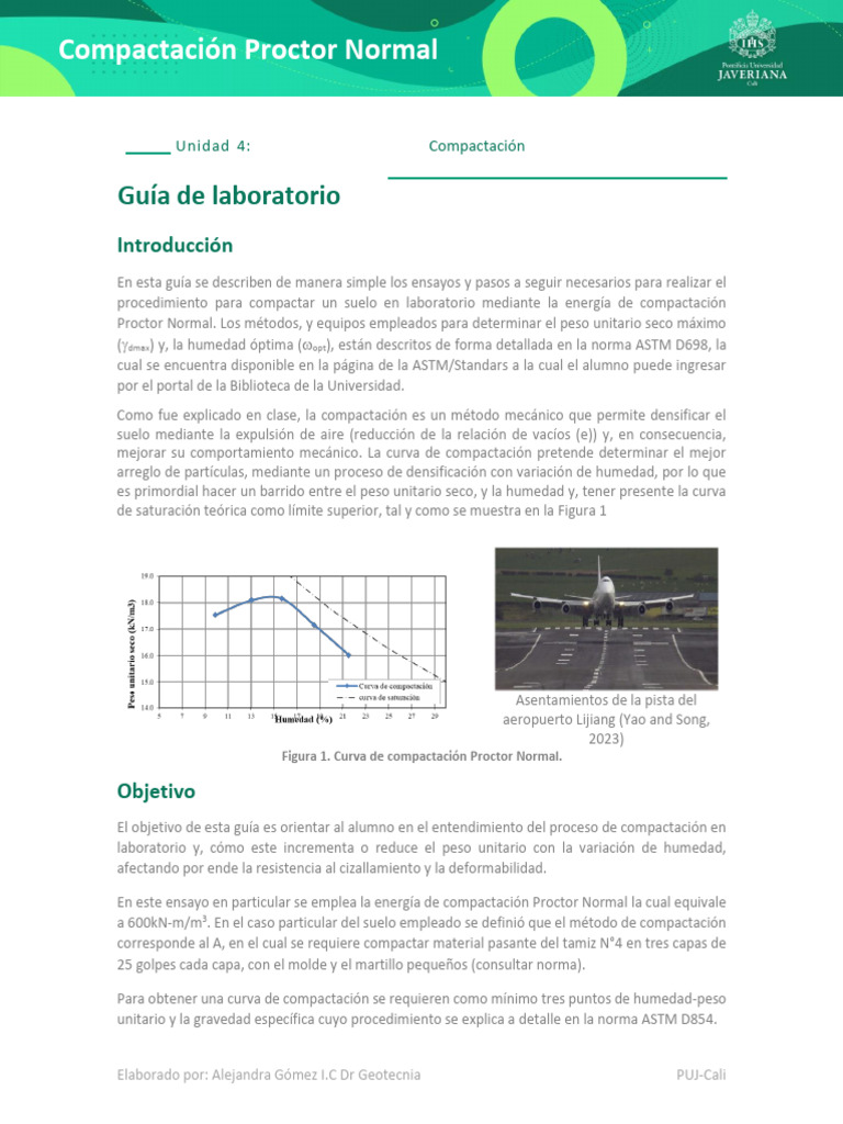 Guia de Laboratorio Compactacion Proctor Normal | PDF