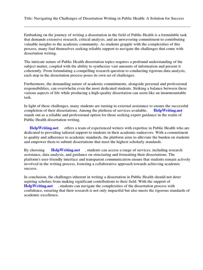 Dissertation Funding Public Health | PDF | Public Health | Systematic ...