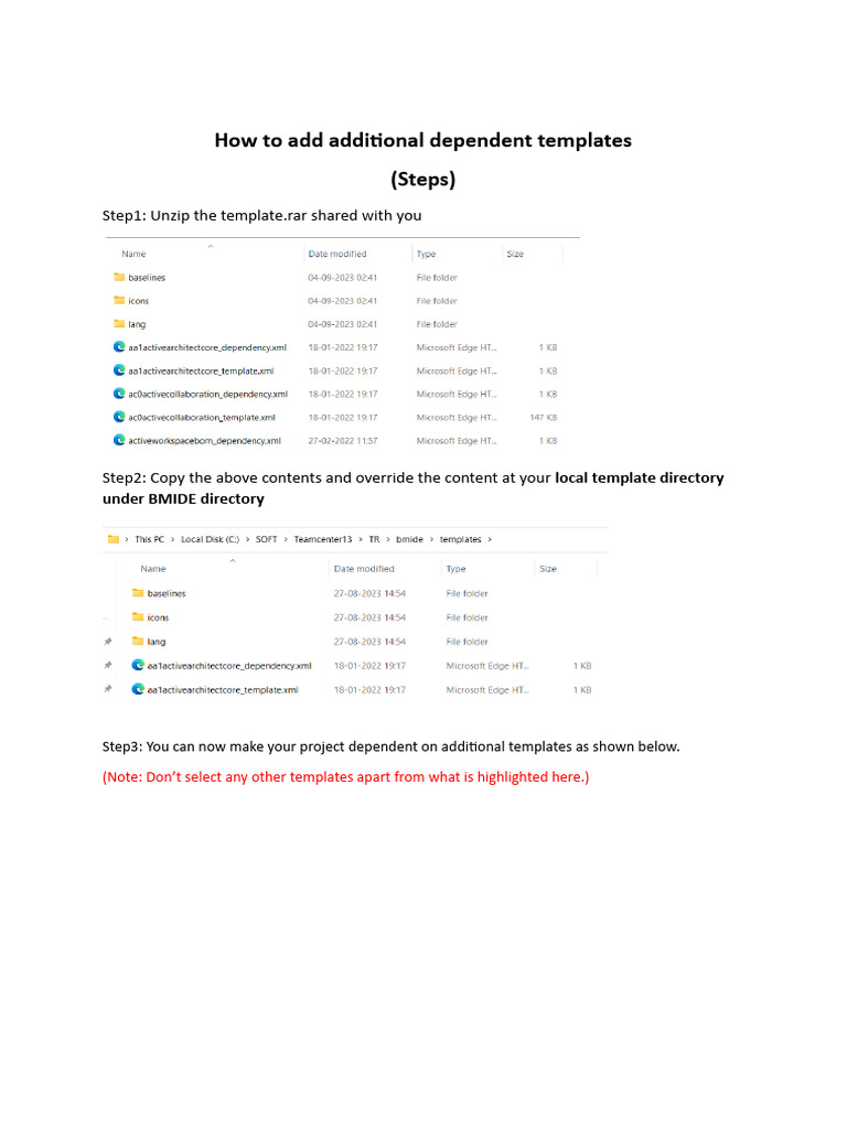 How To Add Additional Dependent Templates | PDF