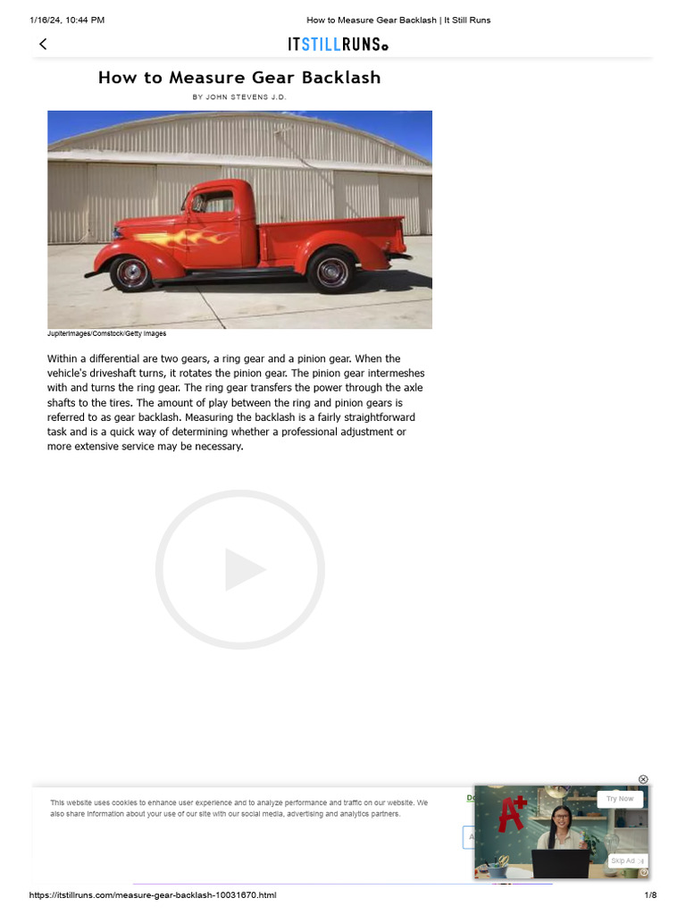 How To Measure Gear Backlash - It Still Runs | PDF | Gear | Axle