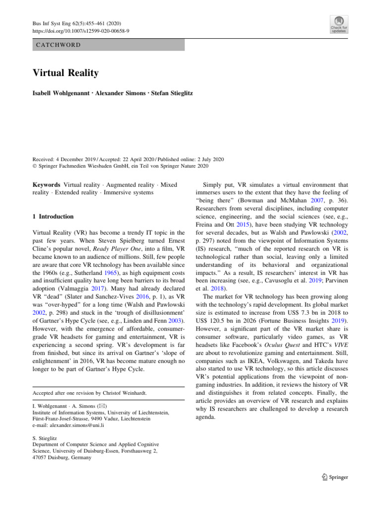 Virtual Reality | PDF | Virtual Reality | Augmented Reality